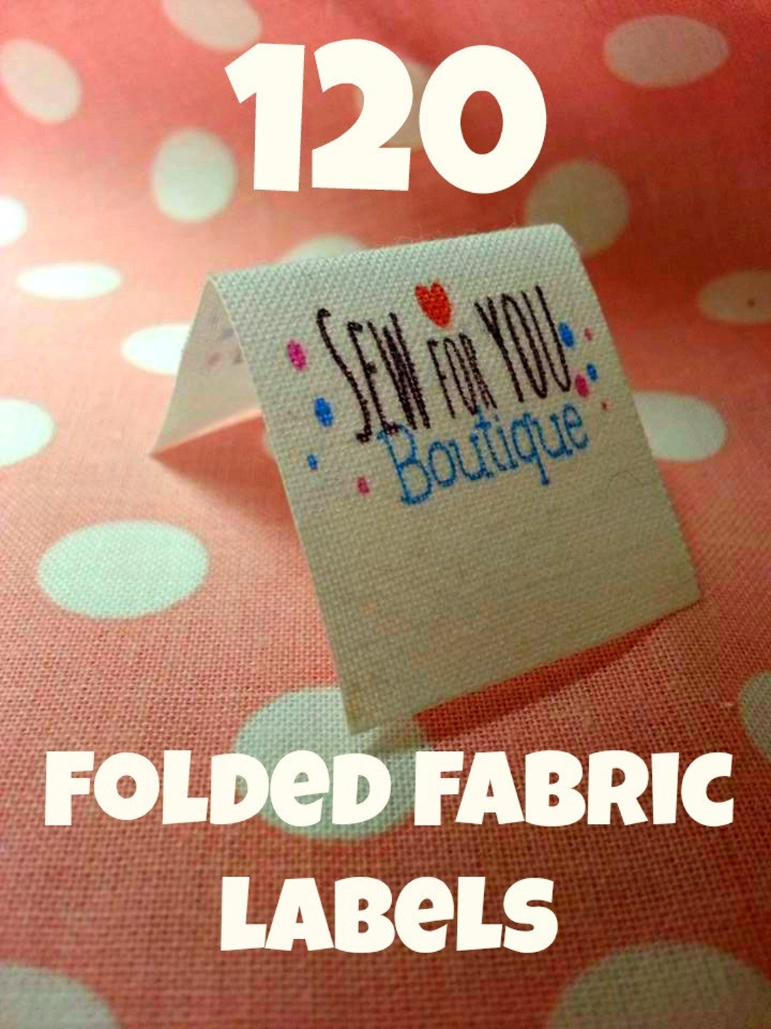 120 Fabric Folded Labels 1"x 1" Heat Sealed Edges No Fraying ...