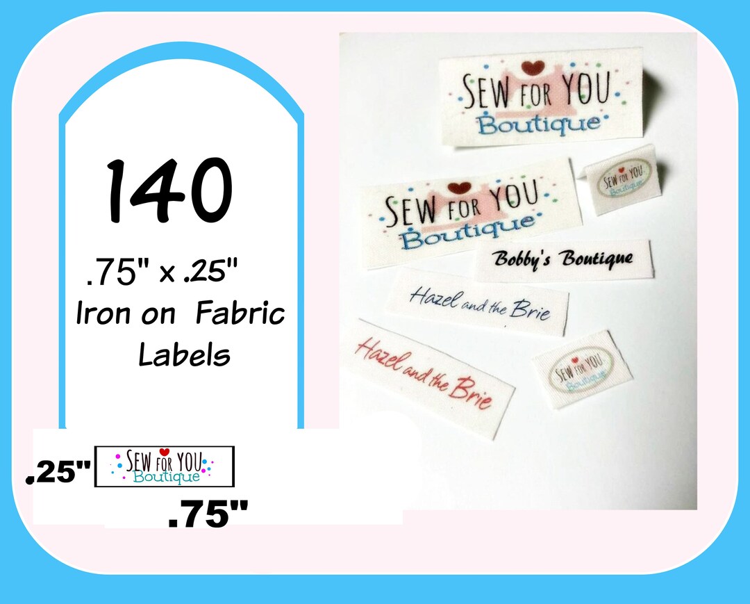 140 .75"x.25"tiny Iron on Tiny Fabric Labels Doll Clothes Pocketbooks ...