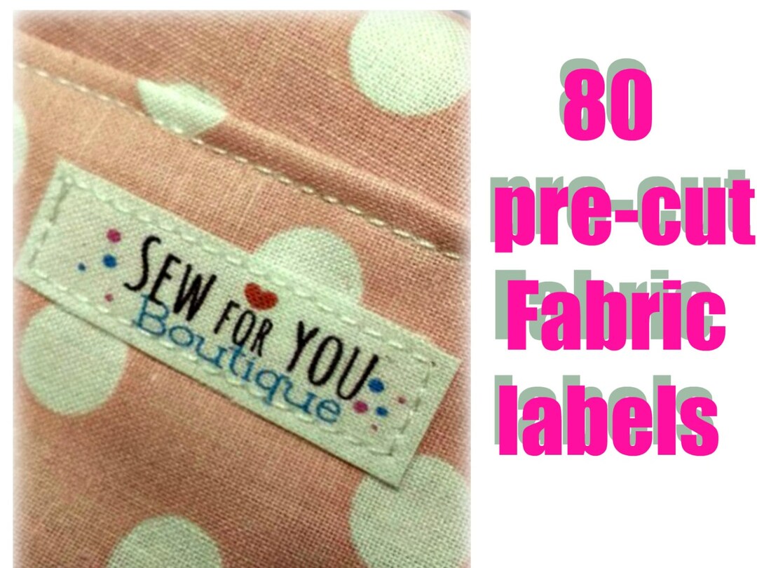 80 Personalized Iron-on Fabric Labels, Custom Sewing Tags (1.5