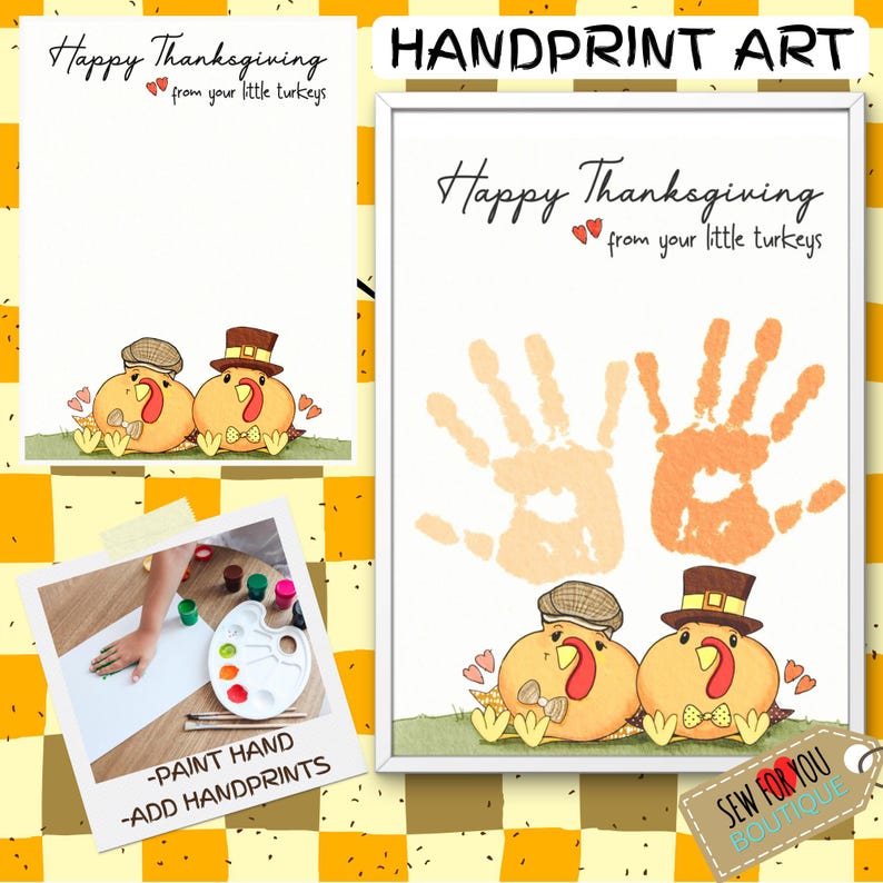 Thanksgiving Turkey Handprint Art, DIY Keepsake (digital Download) - Etsy
