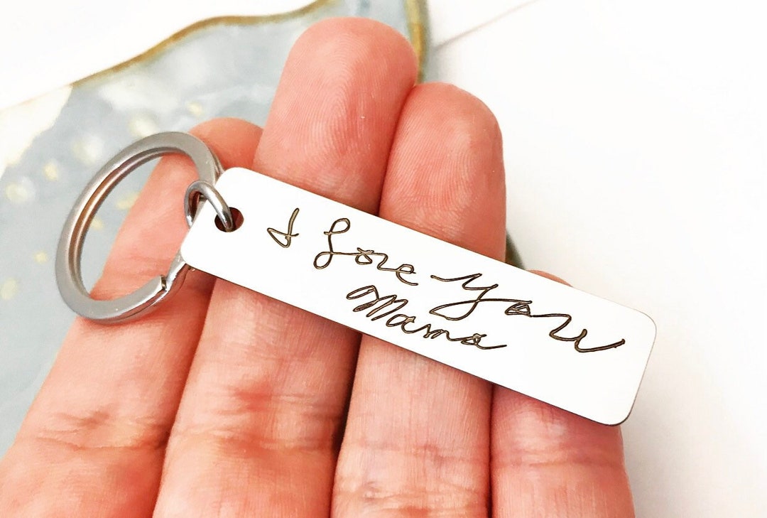Engraved Keychain ~ Signature Keychain ~ Handwritten Keychain ...