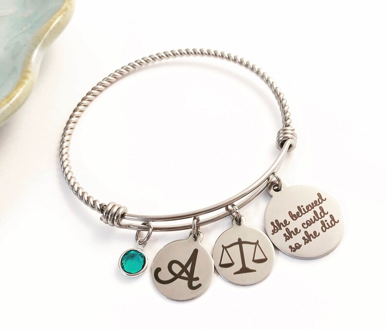 Scales of Justice Engraved Lawyer Gift Bangle Bracelet - Etsy