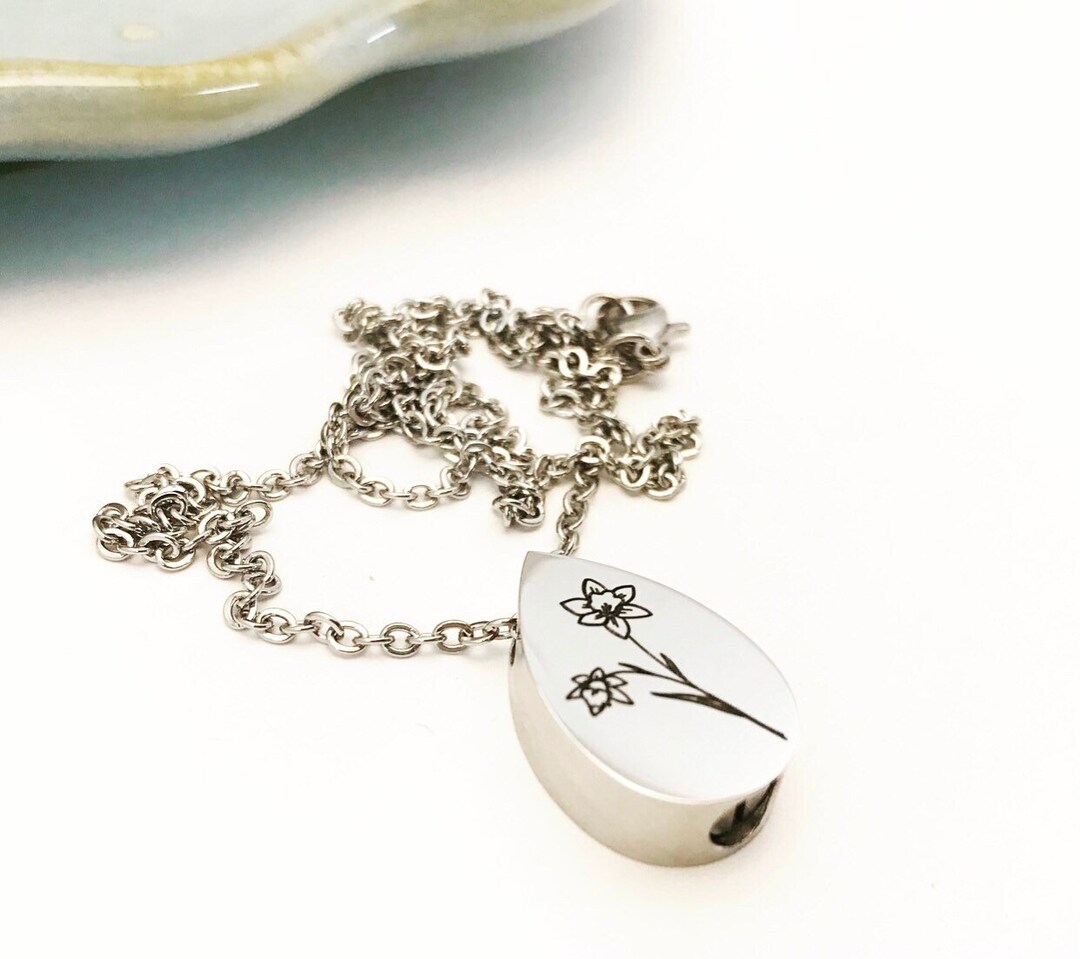 Birth Month Flower Bereavement Gift | Personalized Urn Necklace ...