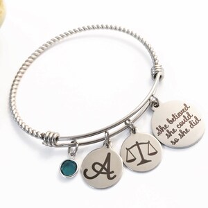 Scales of Justice ~ Engraved Lawyer Gift ~ Bangle Bracelet ~ Law School ...