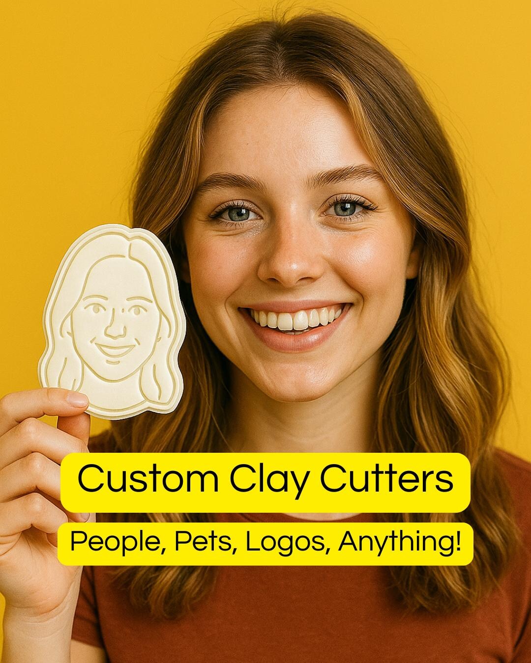Custom Clay Cutter From Your Photo, Custom Face Clay Cutter, Pet Clay ...