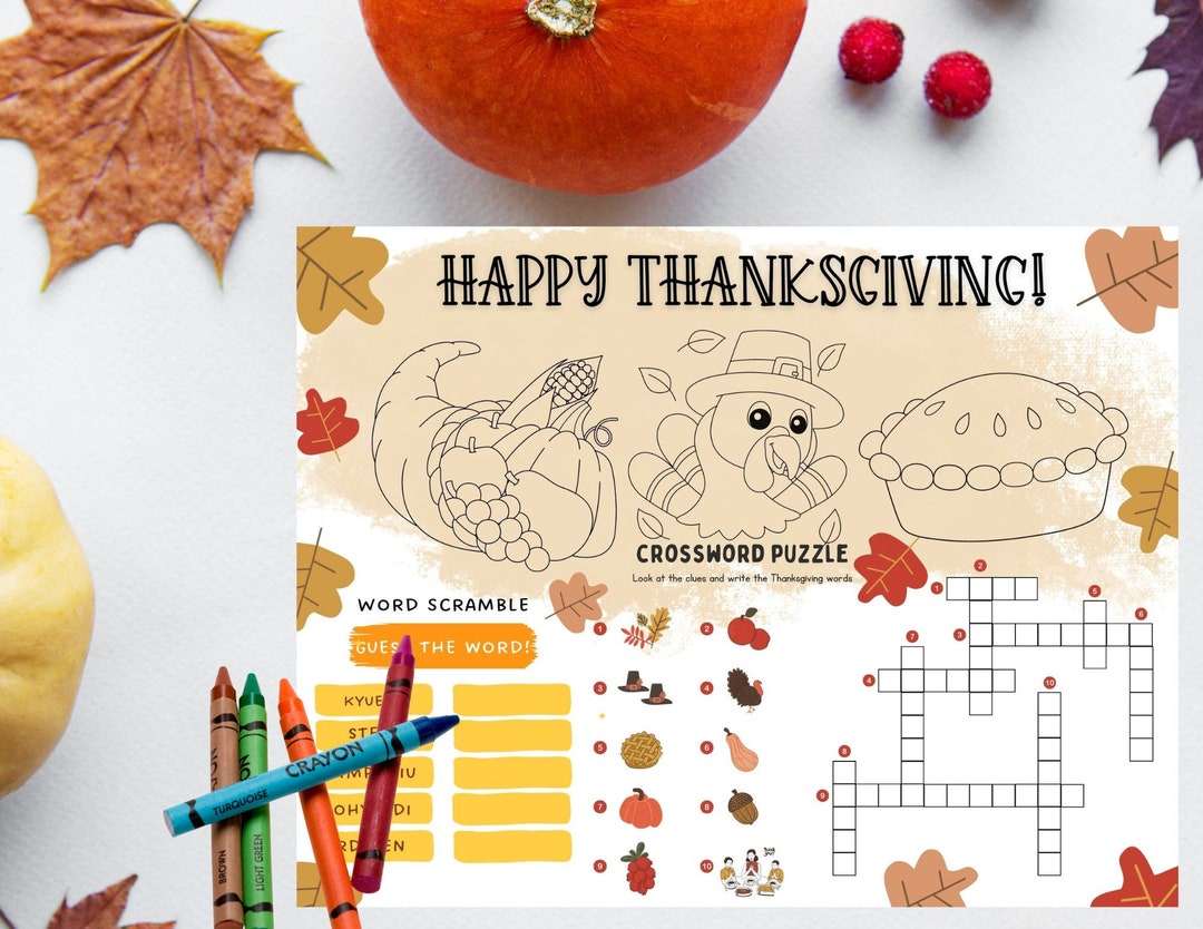 Thanksgiving Activity Page Fall Placemat Morning Work Thanksgiving ...