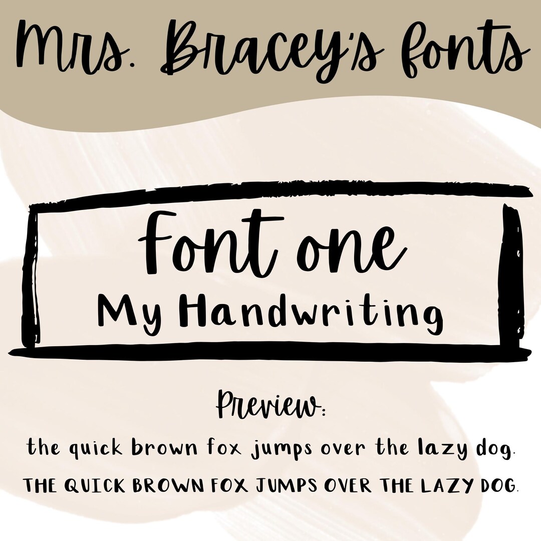 Mrs. Bracey's Fonts: Font Instant Download Handwriting - Etsy