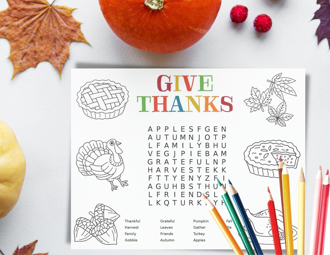 Thanksgiving Word Scramble Coloring Page Thanksgiving Kids Table ...