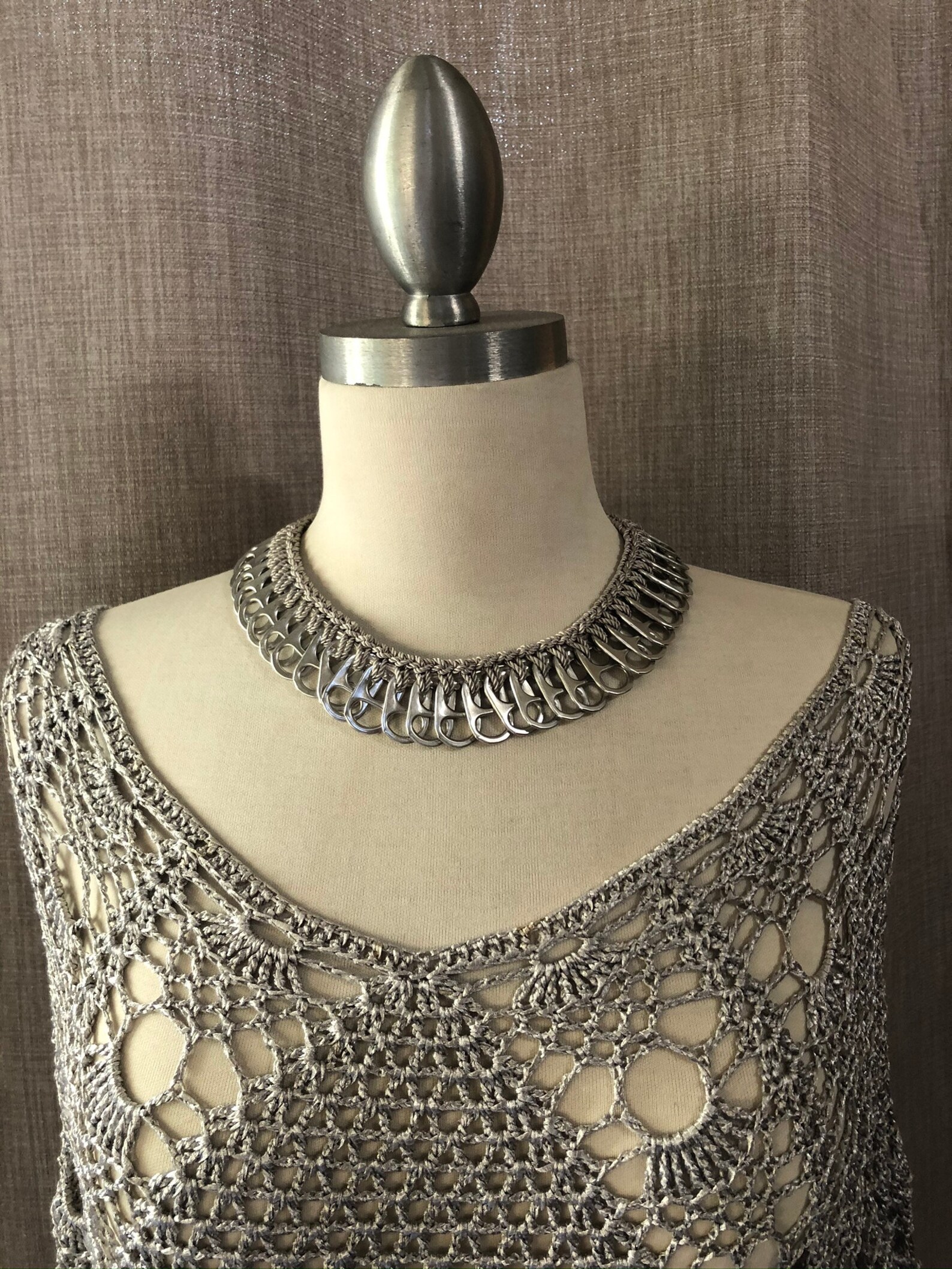 Necklace, Choker Handmade With Soda Top Pop /soda Tabs and Sturdy Nylon ...