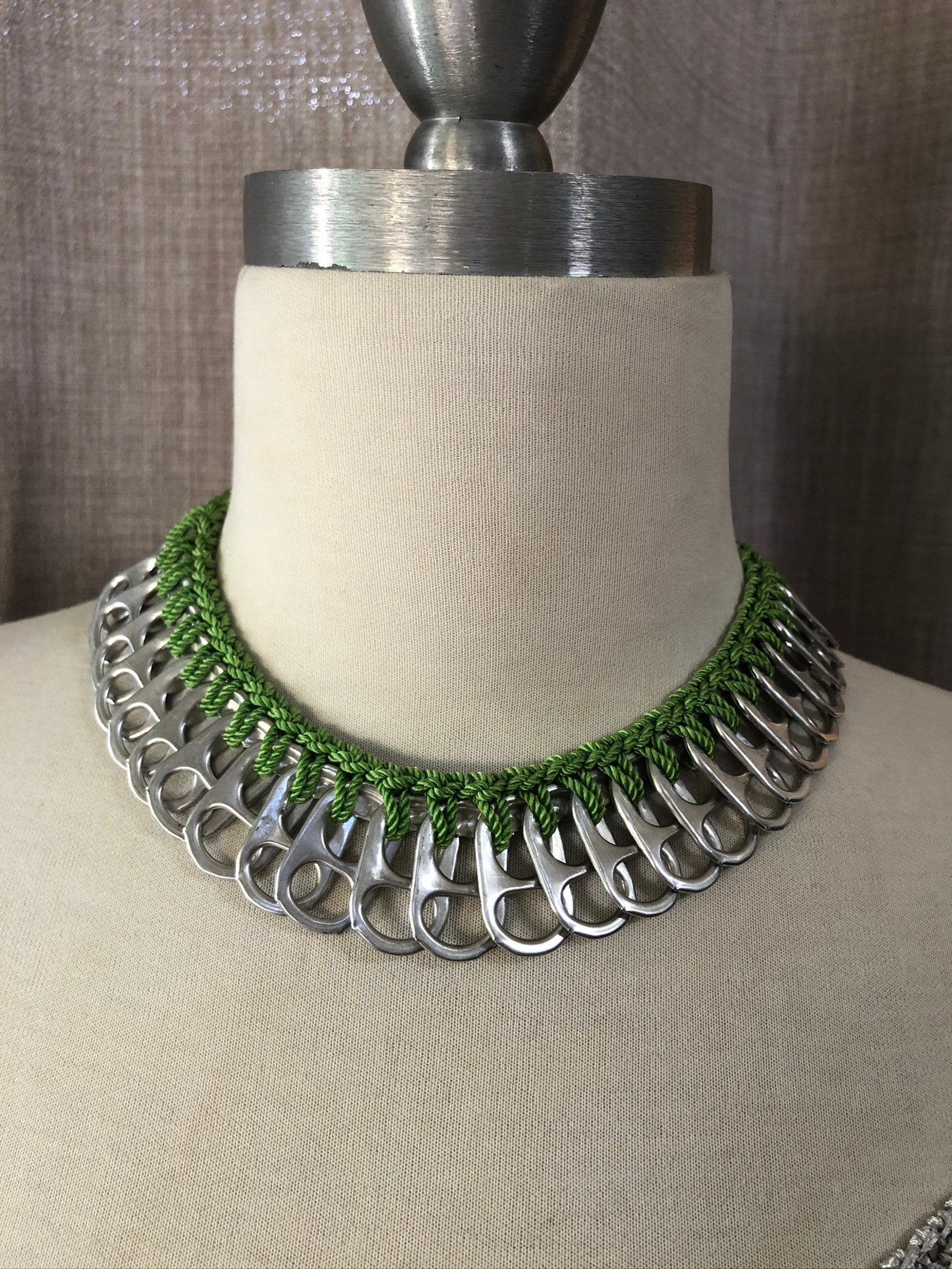 Necklace, Choker Handmade With Soda Top Pop /soda Tabs and Sturdy Nylon ...