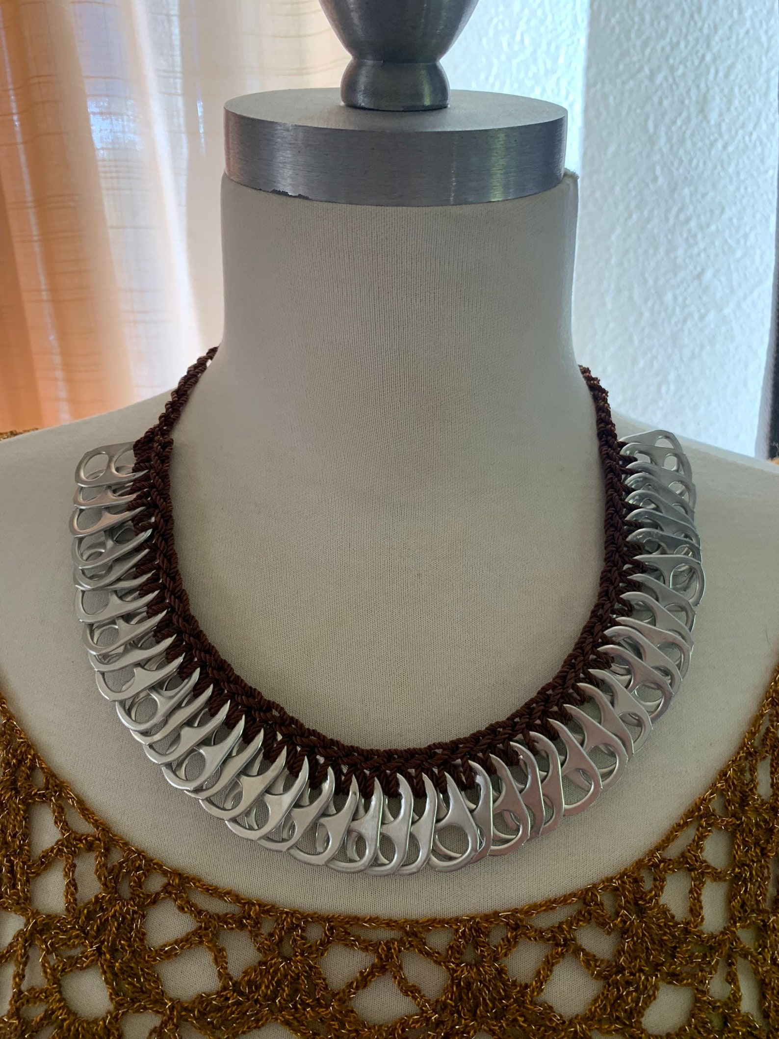 Necklace, Choker Handmade With Soda Top Pop /soda Tabs and Sturdy Nylon ...