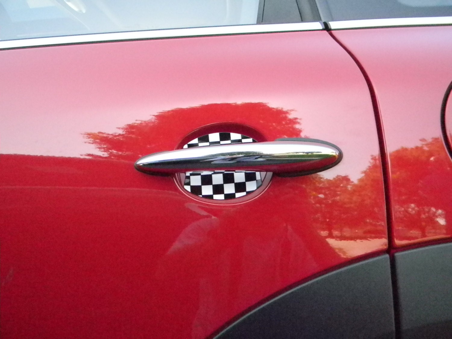 Mini Cooper Checkered Flag Auto Accessory New Car Door Handle Scratch ...