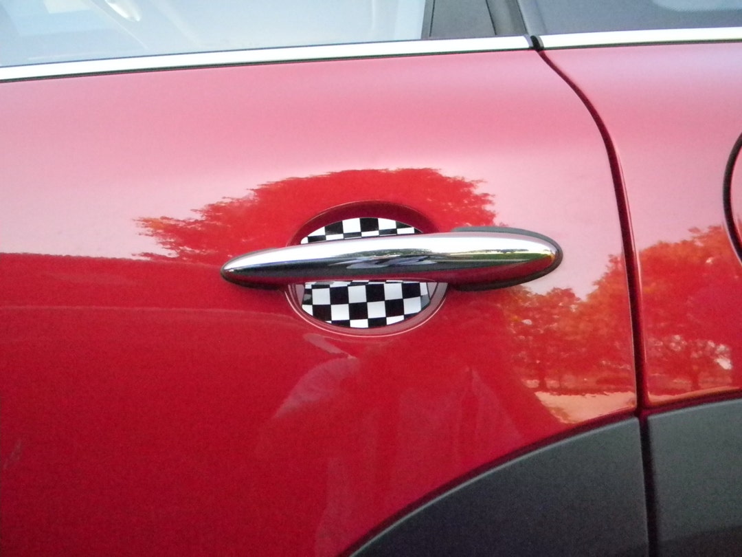 Mini Cooper Checkered Flag Auto Accessory New Car Door Handle Scratch ...