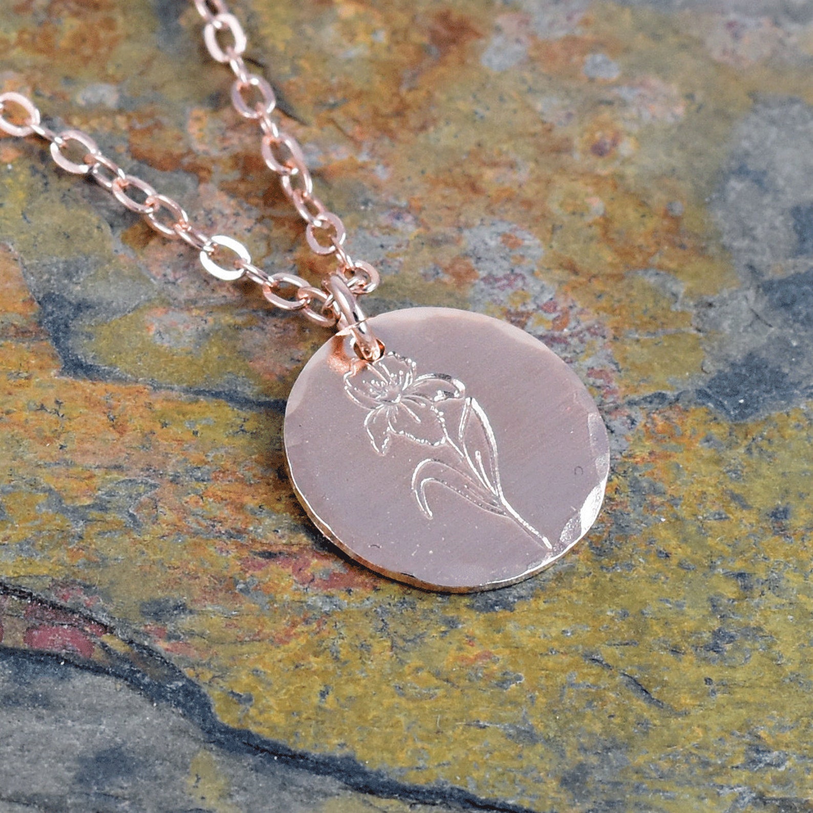 Birth Flower Necklace Choice of Birth Month Pendant and | Etsy