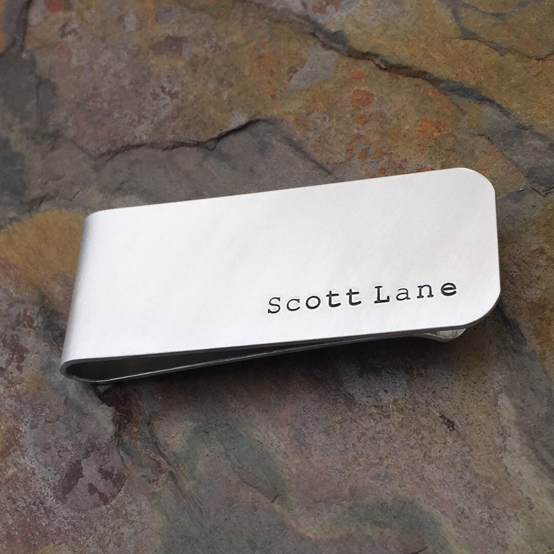 Personalized Money Clip, Silver Aluminum Wallet, Custom Money Holder ...