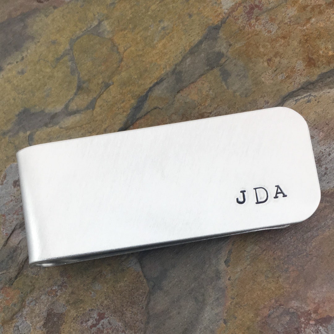 Custom Money Clip, Personalized Monogrammed Initials, Silver Aluminum ...