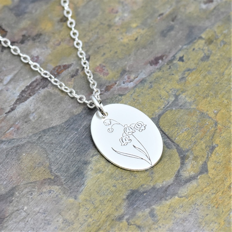 Lily of the Valley Birth Flower Necklace May Birth Month - Etsy