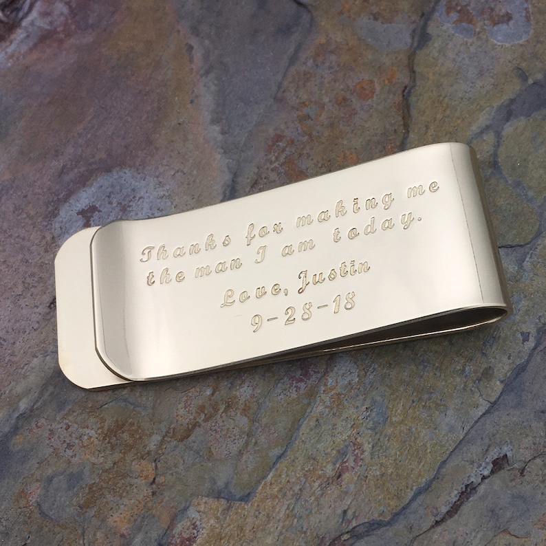 Brass Personalized Money Clip, Custom Wallet, Gold Color, Gift for ...
