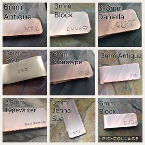 Copper Money Clip, Custom Hand Stamped, Personalized, Gift for Men ...