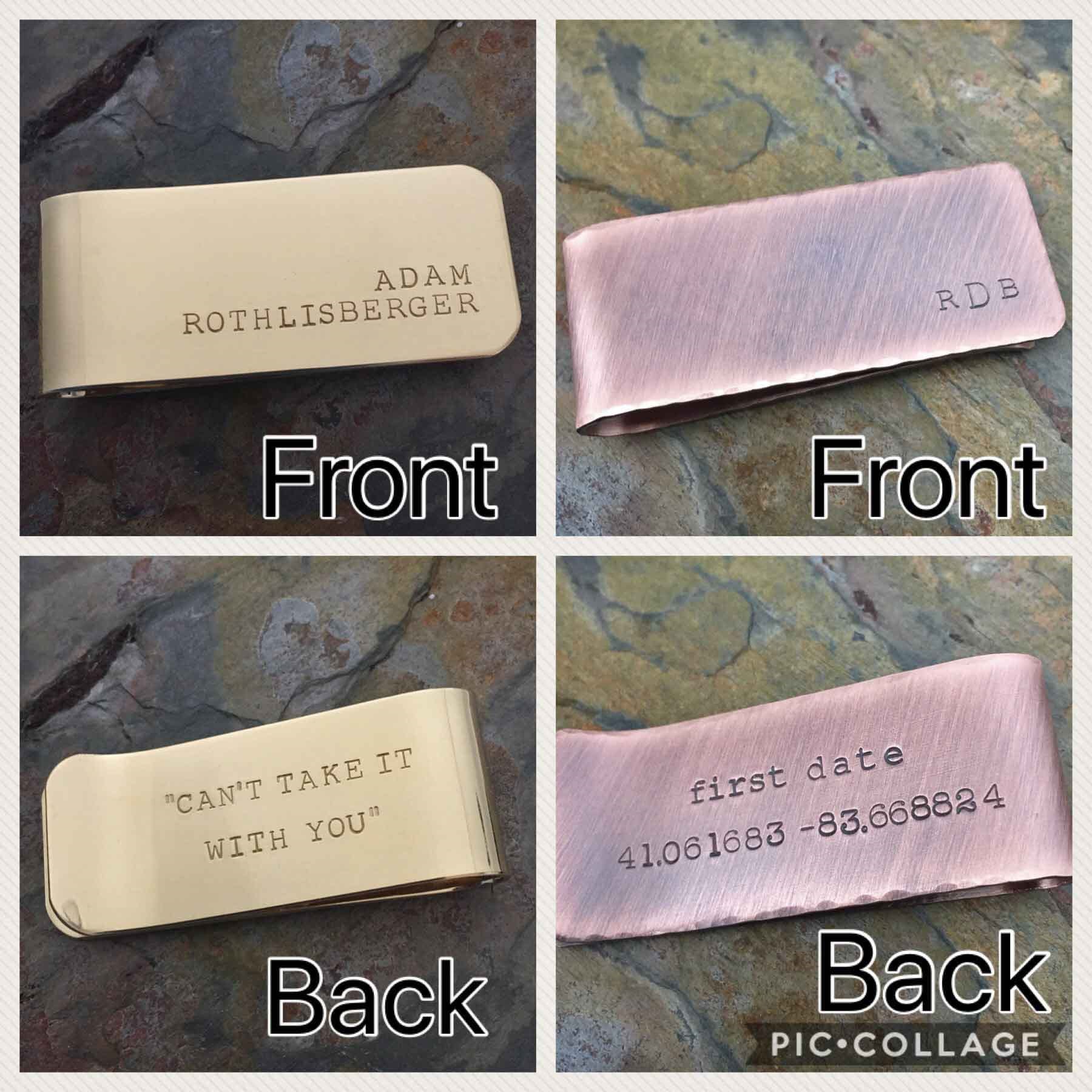 Personalized Money Clip Full Name Rustic Custom Copper | Etsy