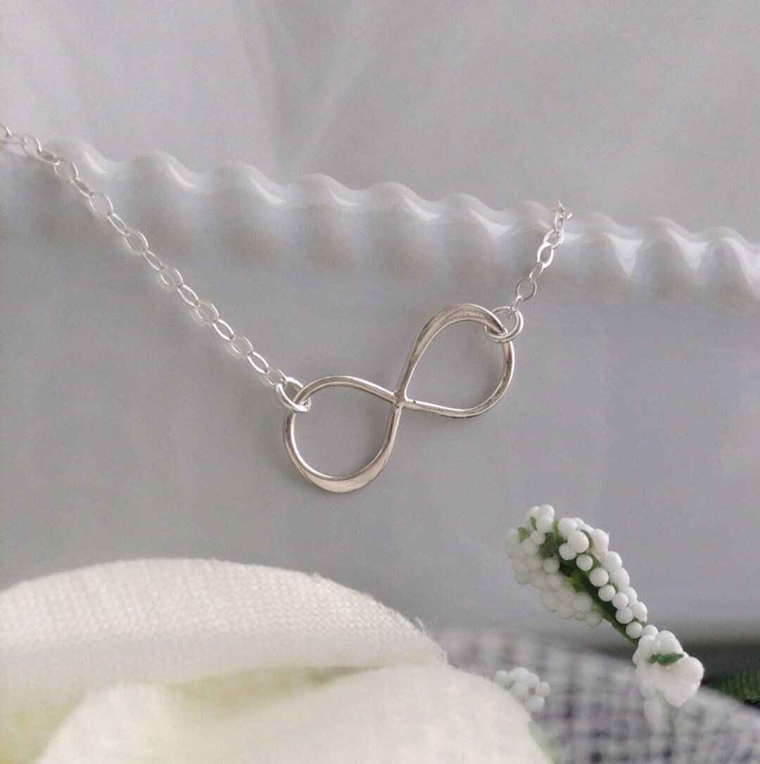 Infinity Charm Necklace, Sterling Silver Jewelry, Love Forever ...