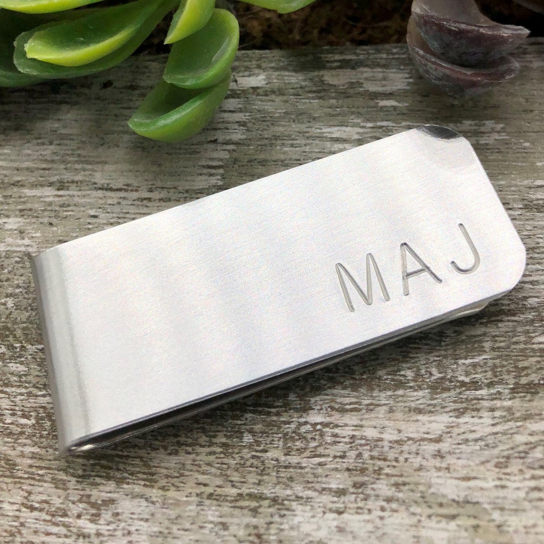 Personalized Money Clip, Monogrammed Initials, Groomsmen Gift for ...