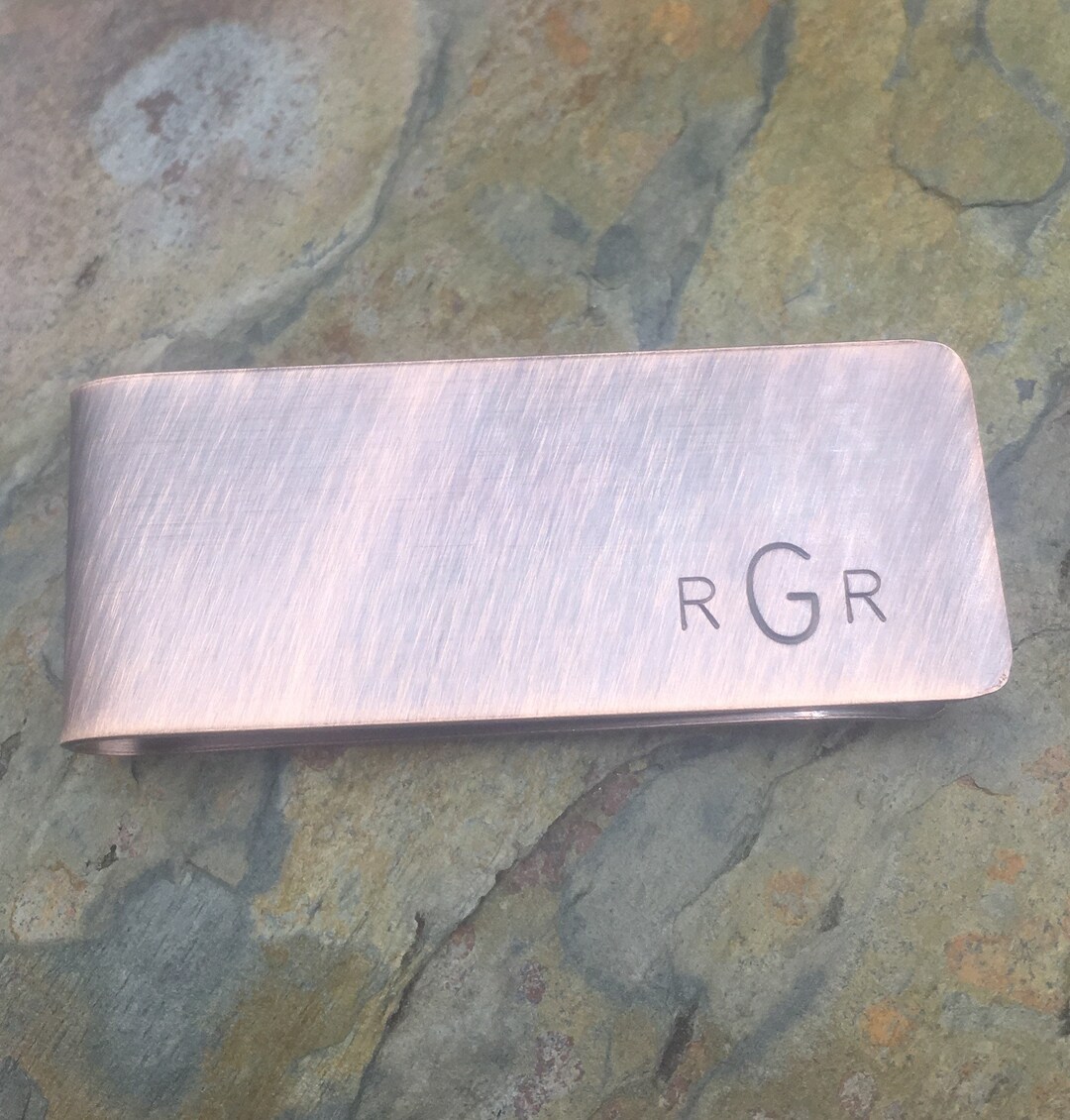 Monogrammed Money Clip, Custom Monogram, Personalized Initials, Hand ...