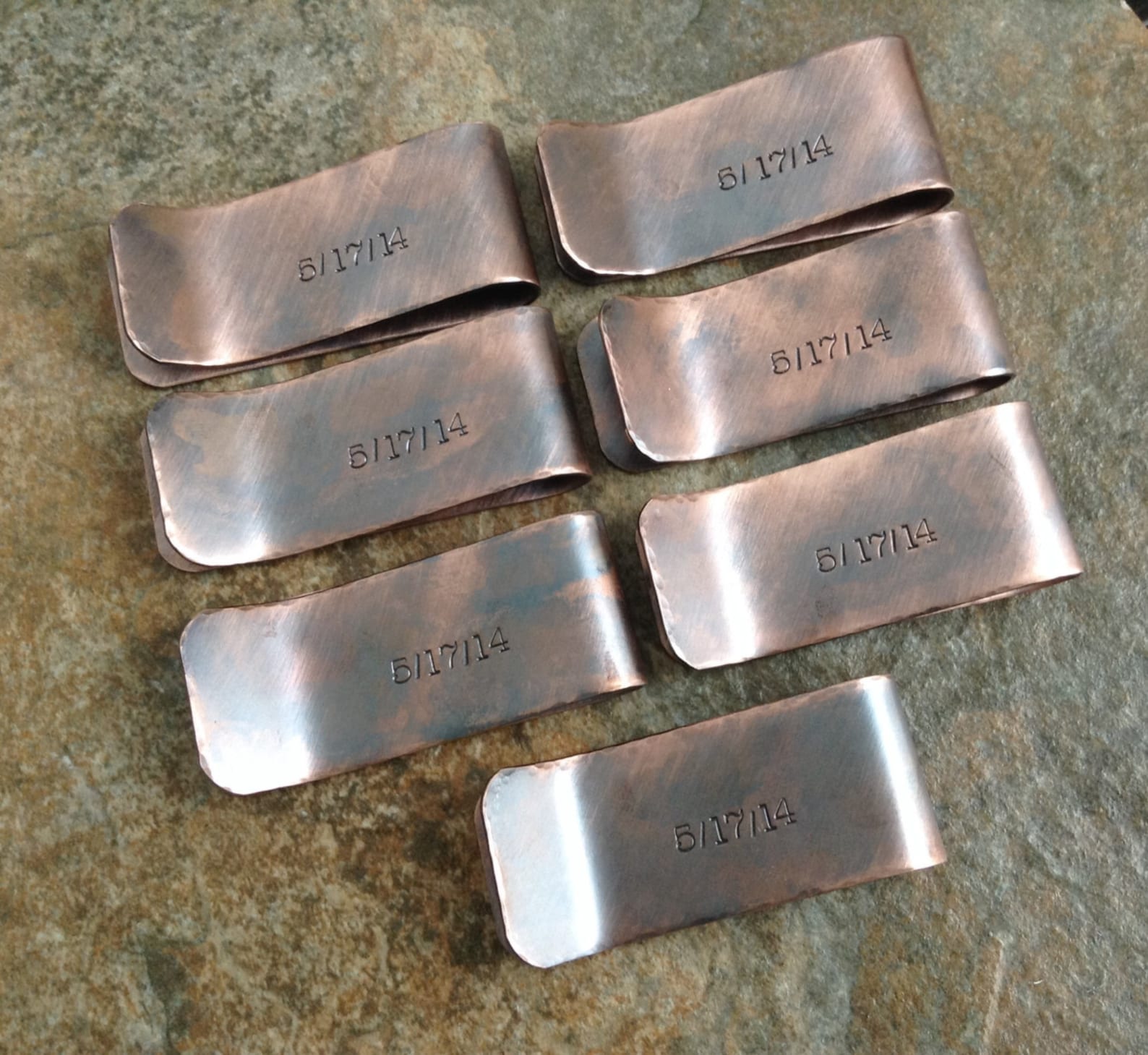 Copper Money Clip, Custom Hand Stamped, Personalized, Gift for Men ...