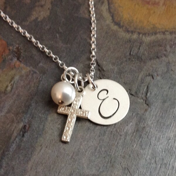 Cross Initial - Etsy