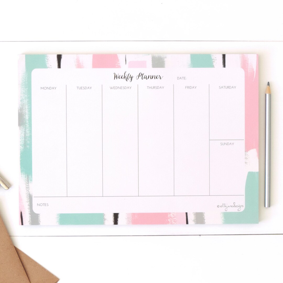 A4 Weekly Planner Desk Pad, Work Planner, Meal Planner, Student ...