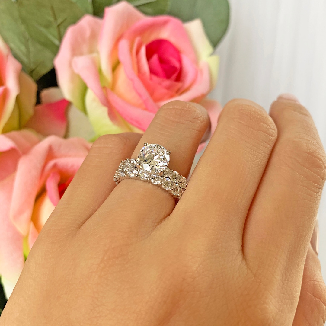 Sz 4, 5, 10 - 6 Ctw Full Eternity Solitaire Engagement Ring, Wedding ...