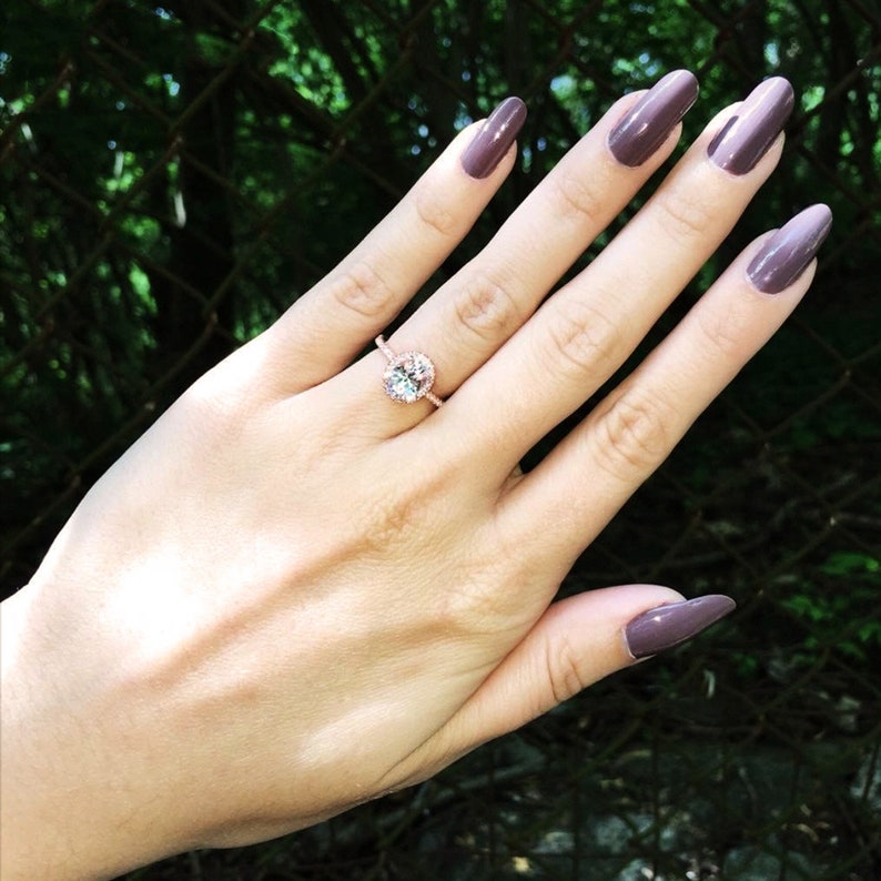 1.5 Ctw Classic Oval Halo Engagement Ring Anniversary Ring - Etsy