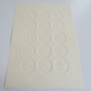 Faces Embossed Linocut Print - Etsy UK