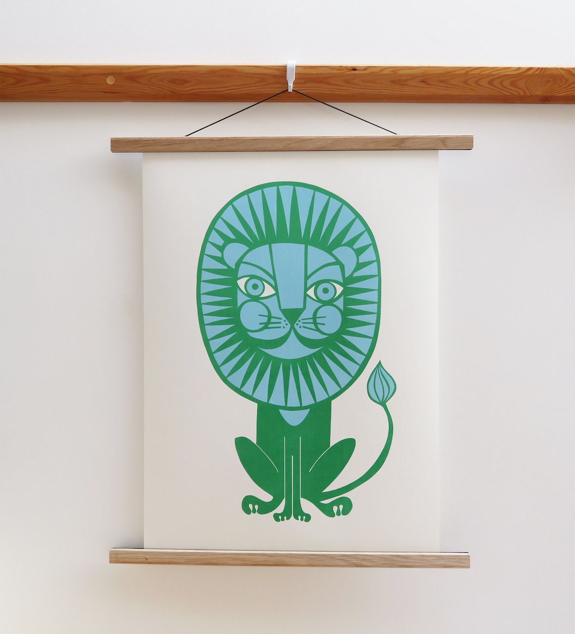 Retro Lion Linocut Print - Etsy