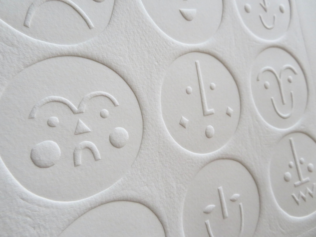 Faces Embossed Linocut Print - Etsy UK