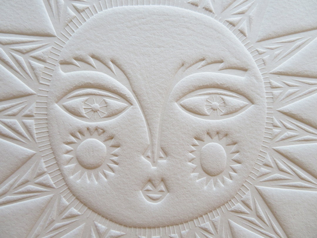 Sun 8 X 10 Linocut Print - Etsy