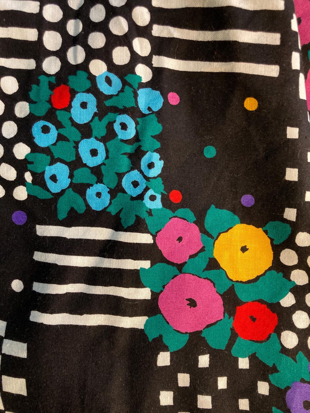 1980's Cranston Printworks Crantex Fabrics USA Black and White With ...