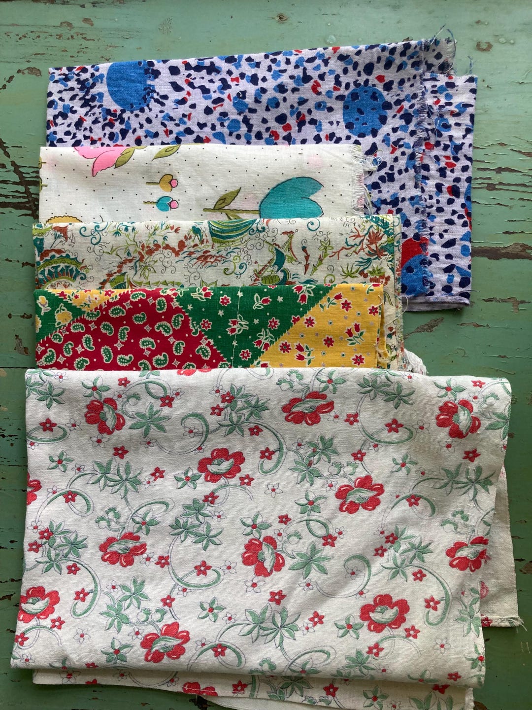 Vintage Flour Sack Lot - Scrap Lot 5 Pieces - Etsy