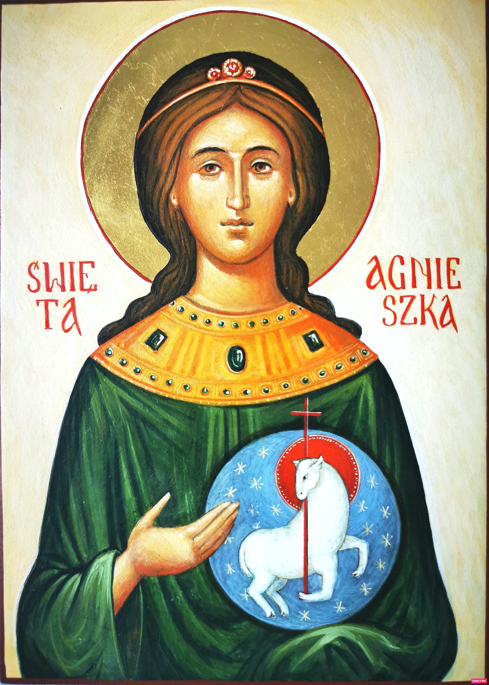 Saint Agnes of Rome - Handpainted, Artisanal, Religious Orthodox Icon ...