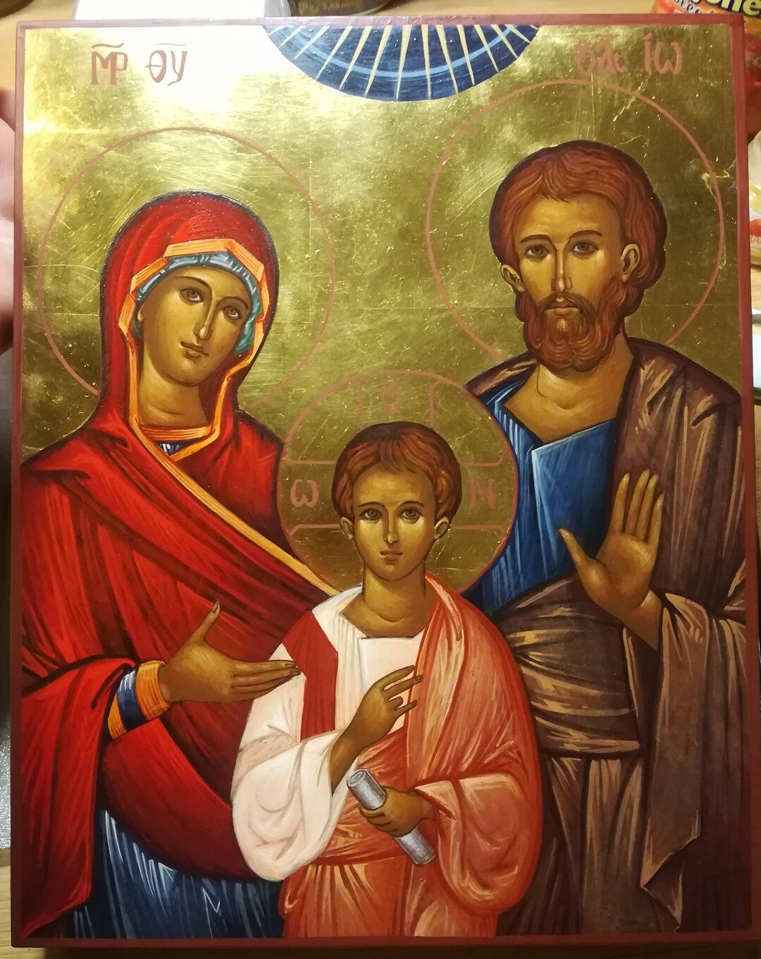 The Holy Family - Hand-painted Religious Orthodox Icon, Religious Gift ...