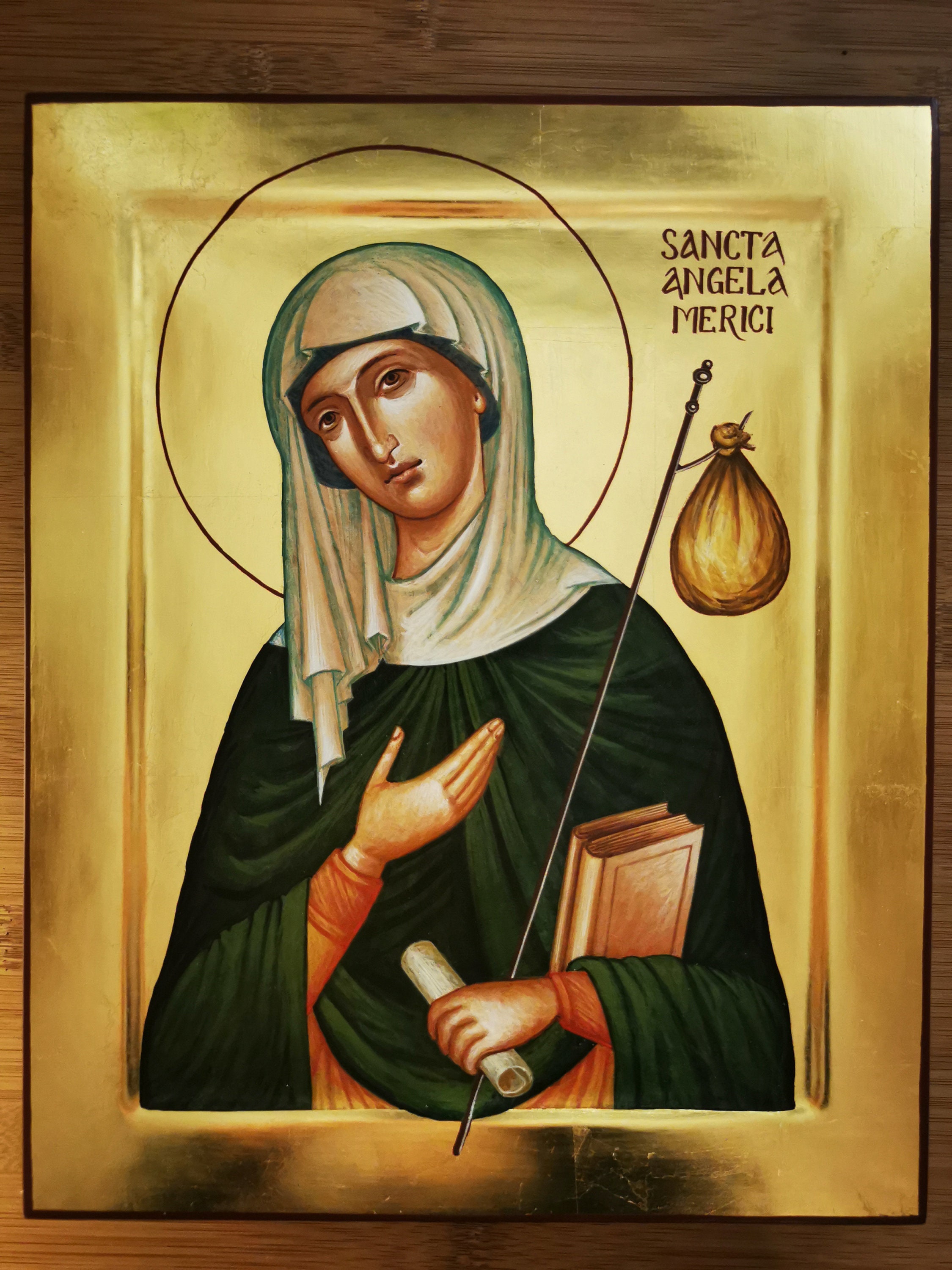 Saint Angela de Merici handpainted artisanal religious | Etsy