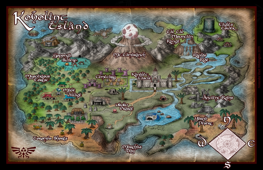 Link's Awakening Koholint Island Map - Etsy