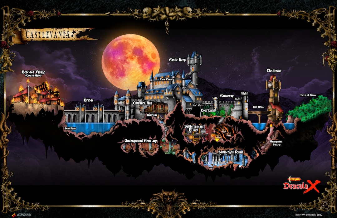 Castlevania Dracula X World Map - Etsy