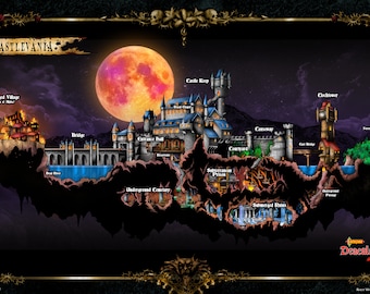 Castlevania 3 Dracula's Curse World Map - Etsy