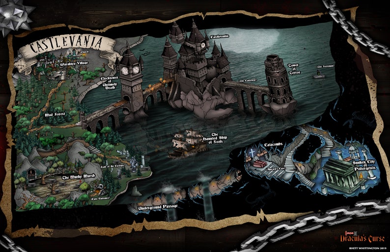 Castlevania 3 Dracula's Curse World Map - Etsy