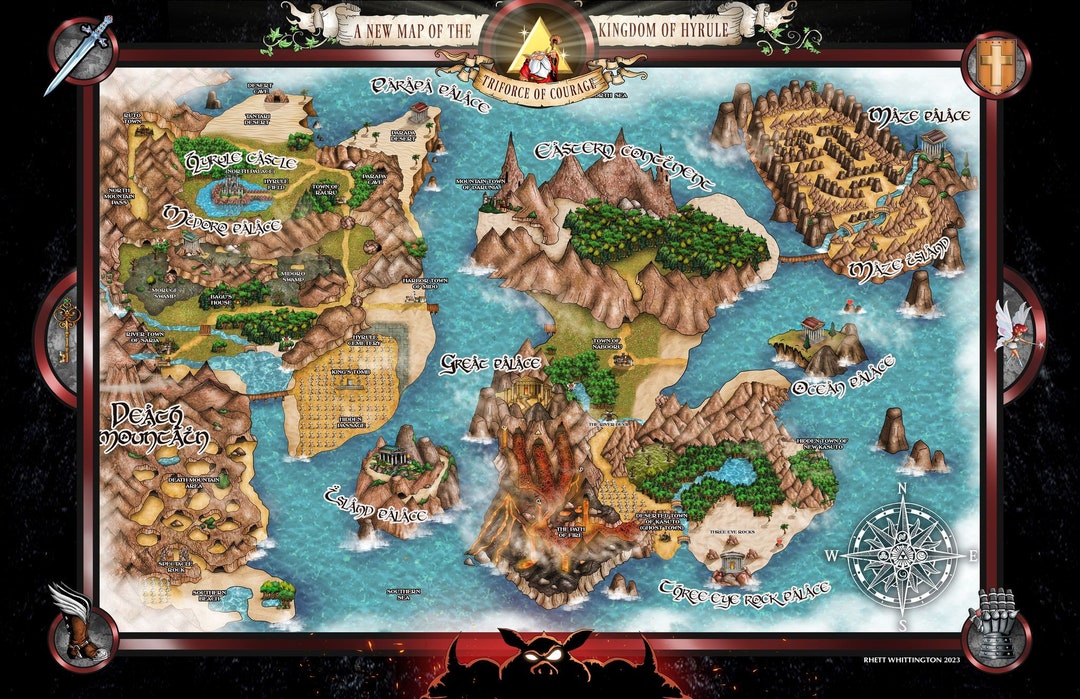 Zelda 2 Adventure of Link Hyrule Map - Etsy