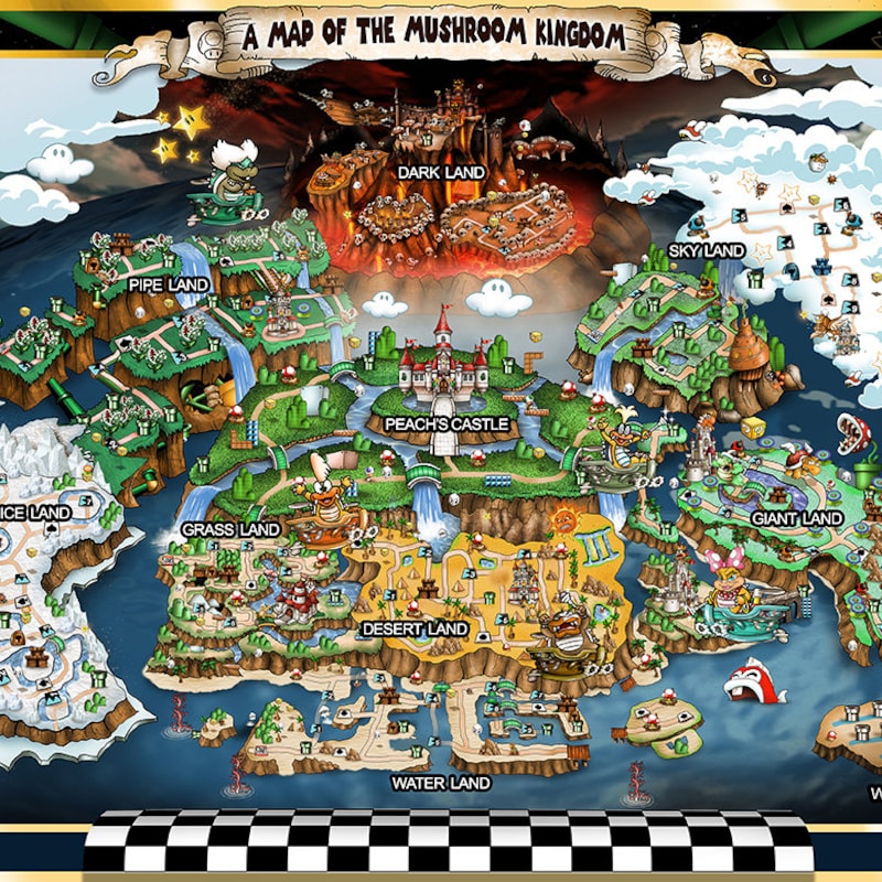 Super Mario World Map - Etsy