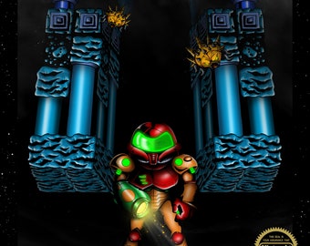 Retro NES Metroid Inspired Poster | Printable Wall Art | Original ...