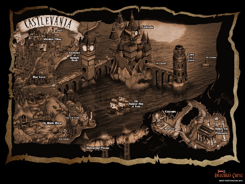 Castlevania 3 Dracula's Curse World Map - Etsy