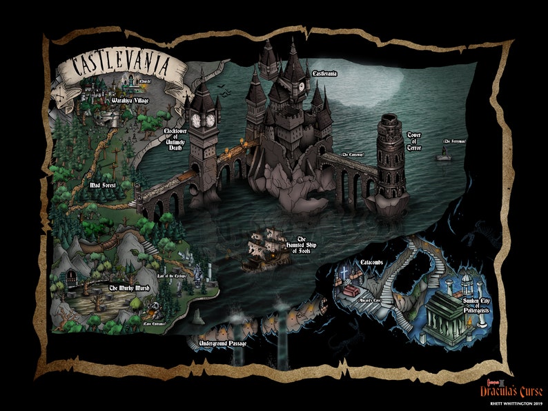 Castlevania 3 Dracula's Curse World Map - Etsy